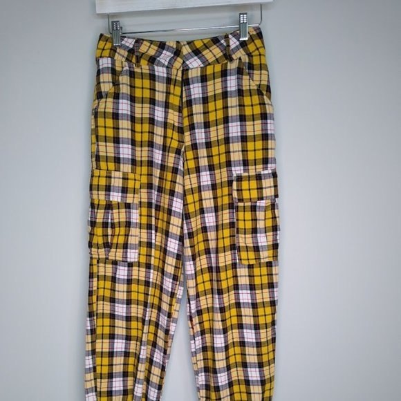 I.AM.GIA | Pants & Jumpsuits | Iamgia Yellow And Black Plaid Pants ...